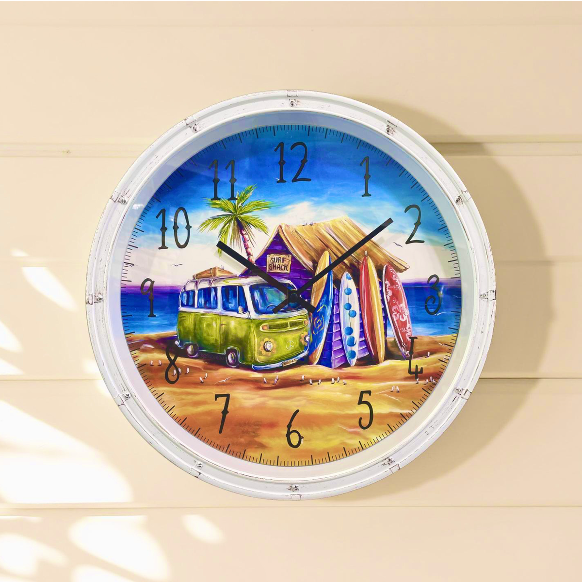 Surf Shack Wall Clock – Deborah Broughton Original Art
